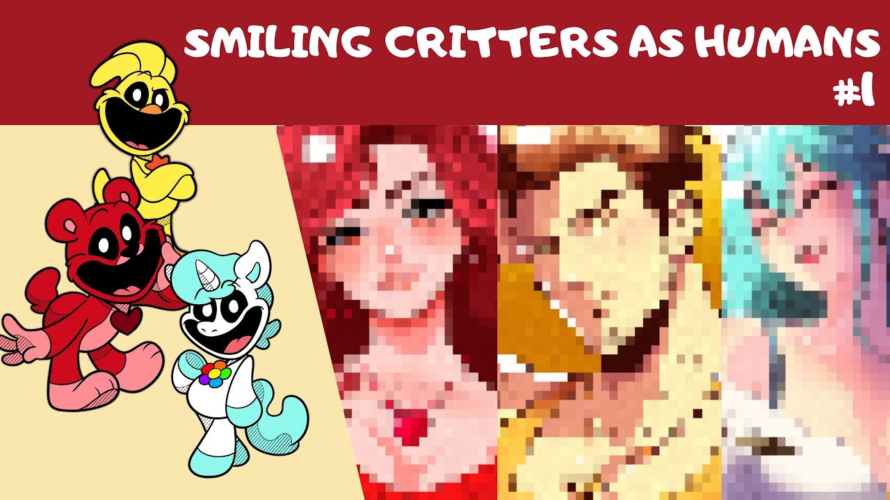 drawing the SMILING CRITTERS as HUMANS (adult) #1 - YouTube