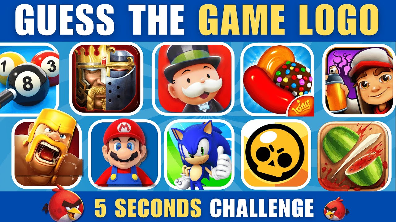 Guess The Game Logo in 5 Seconds! | 50 Famous Logos | Logo Quiz - YouTube