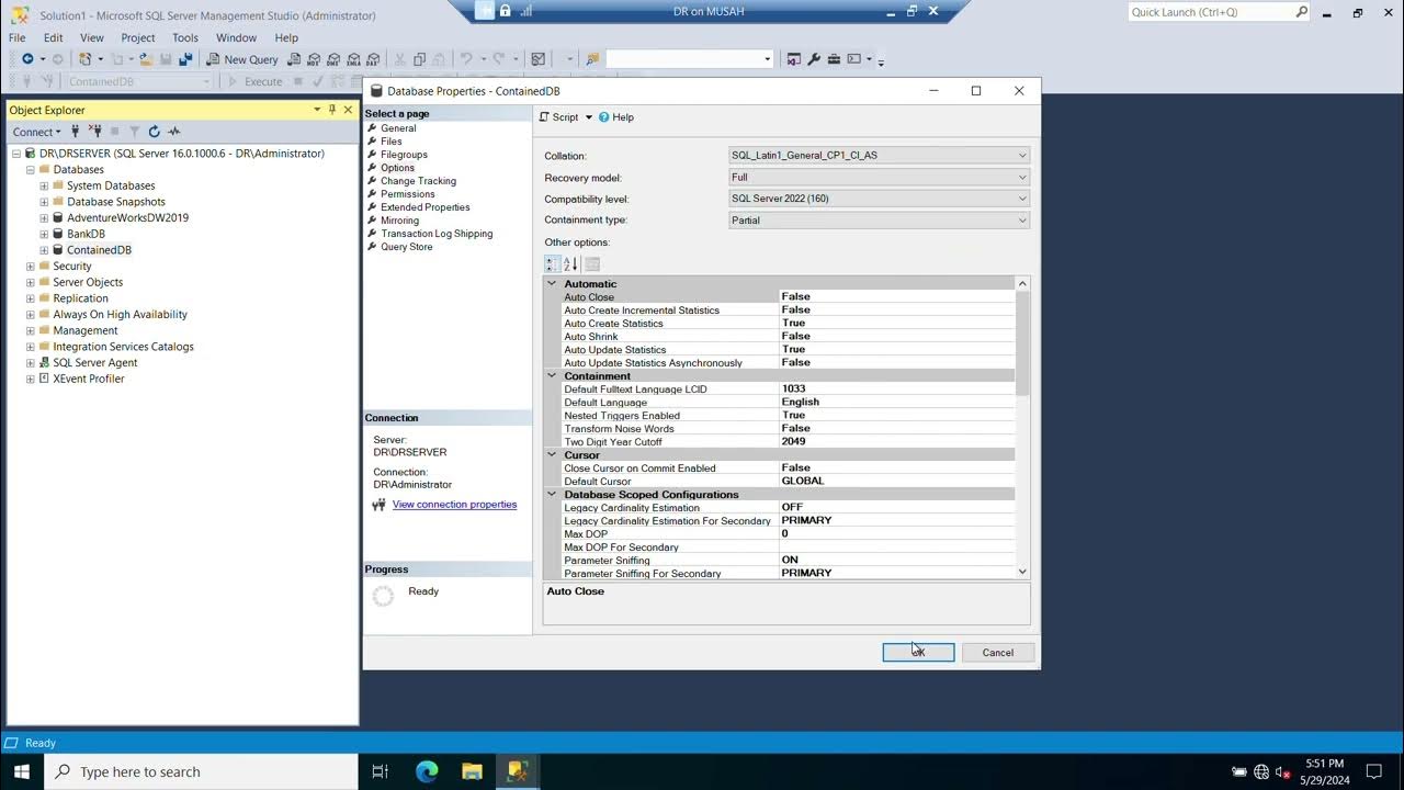 How to Create a Contained Database in SQL Server Management Studio (SSMS) - YouTube