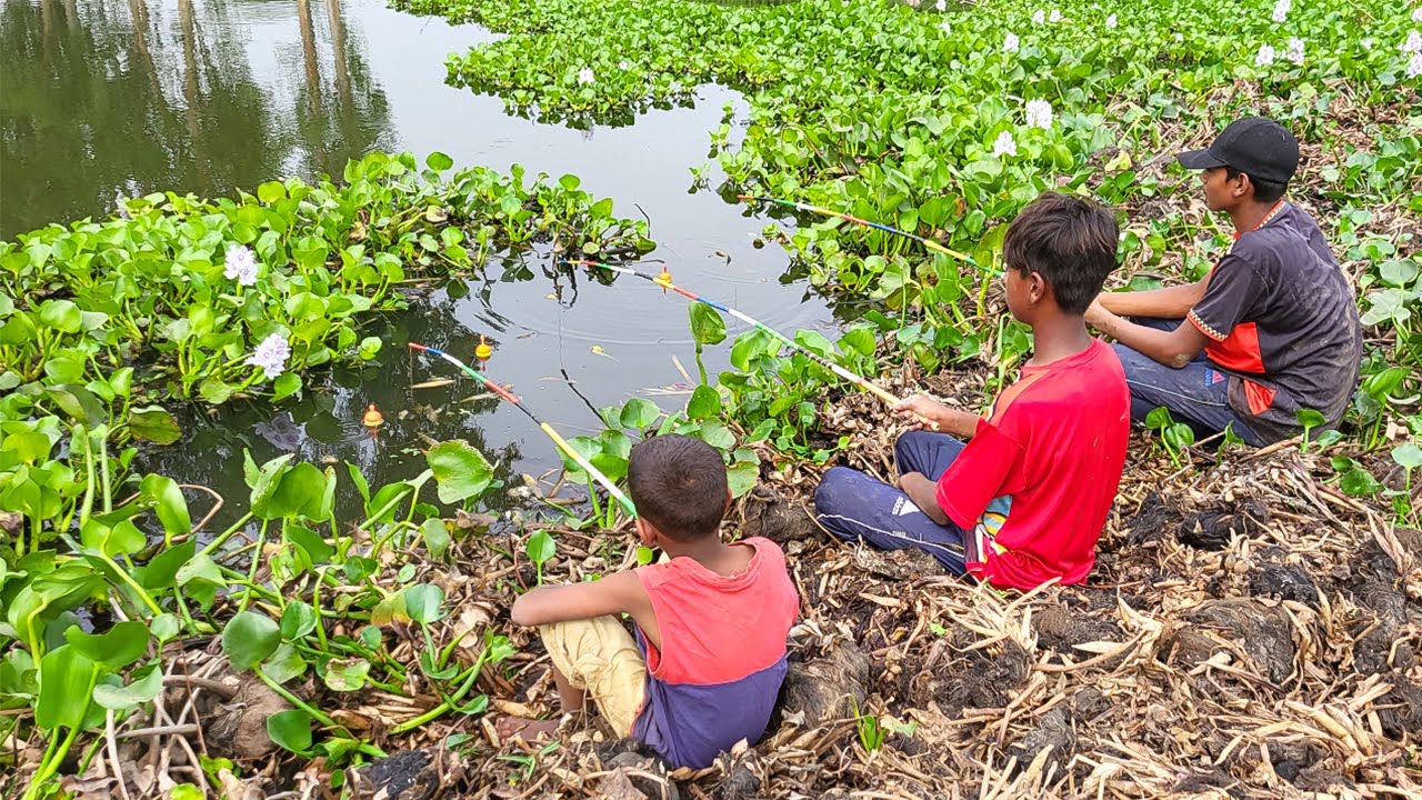 Amazing Unique Hook Fishing Technique Form Pond Village Boy Hunting Big ...