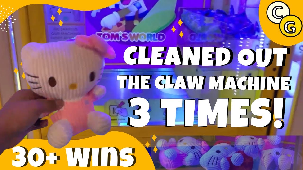 CLEANED OUT THE CLAW MACHINE THREE TIMES!!! | Claw Gamer - YouTube