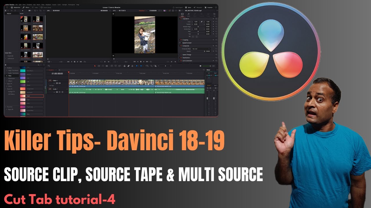 How To Use Source Tape, Source Clip & Multi Source- Davinci Resolve 20 ...