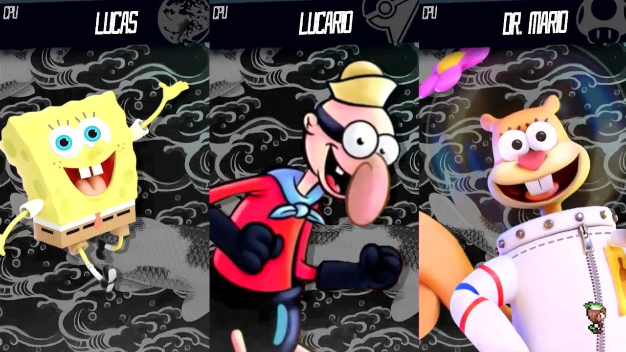 Spongebob Characters in a Super Smash Bros Modded Tournament #60 - YouTube