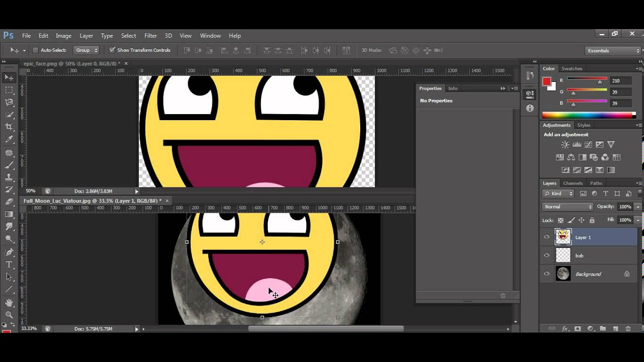 How to make a epic face moon in Adobe Photoshop CS6 - YouTube