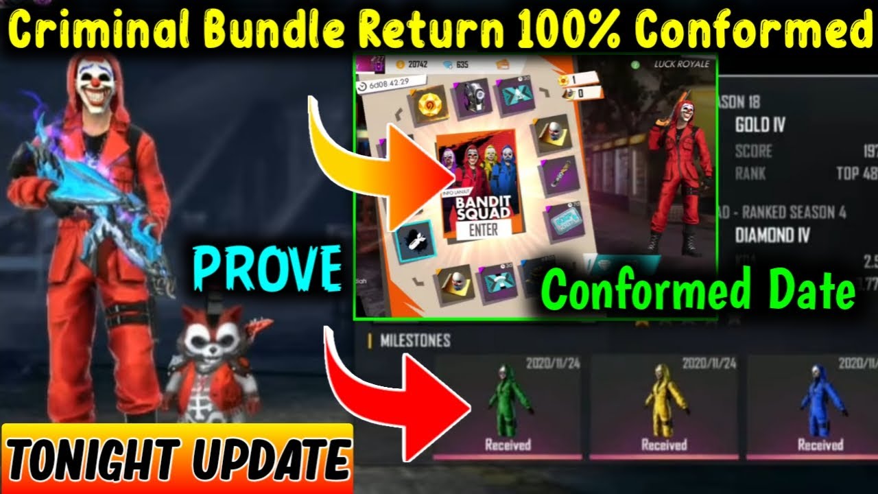 Criminal Bundle Return Free Fire || Criminal Bundle Return Date ...