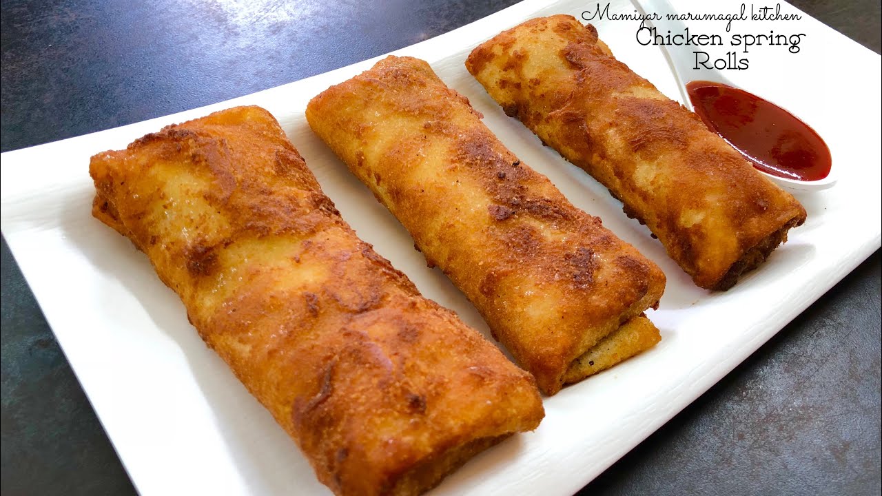 CHICKEN SPRING ROLLS | HOW TO MAKE CRISPY CHICKEN SPRING ROLLS - YouTube