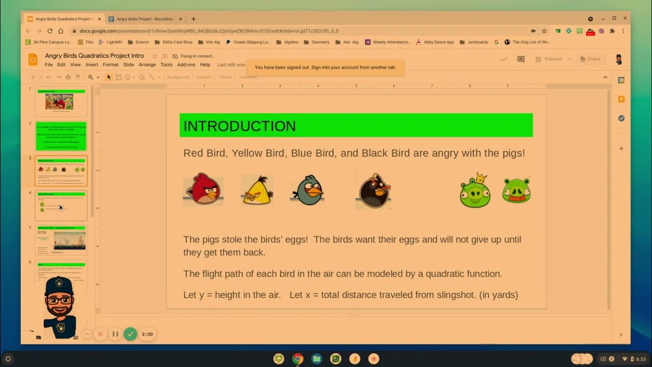Angry Birds Quadratics Project Intro - YouTube