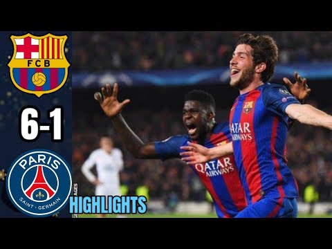 Barcelona vs PSG 6-1 Highlights And Best Moments. Champions League Quarter Final - YouTube