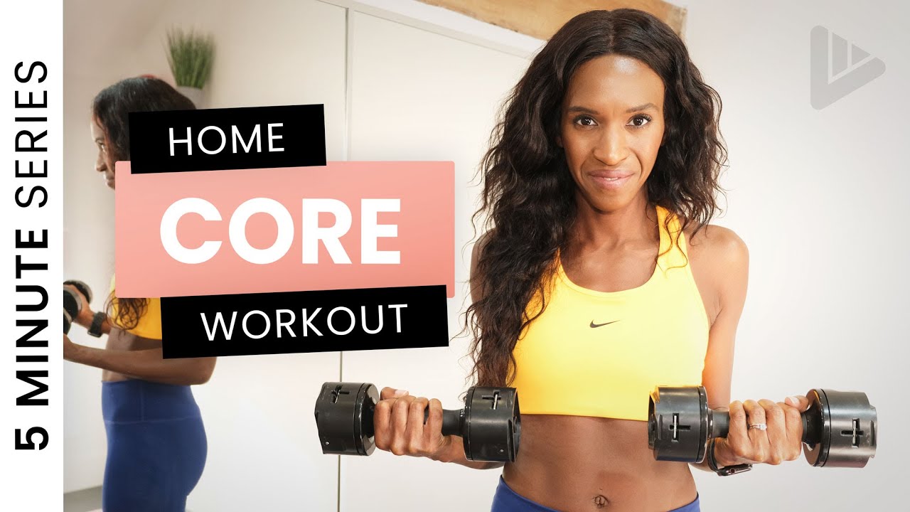 CORE/ABS DUMBBELL 5 MINUTE WORKOUT - 5 MINUTE WORKOUT SERIES - YouTube