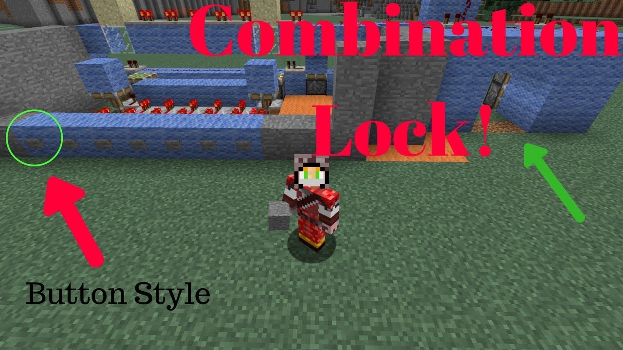 Minecraft Button Combination Lock! Redstone Tutorial - YouTube
