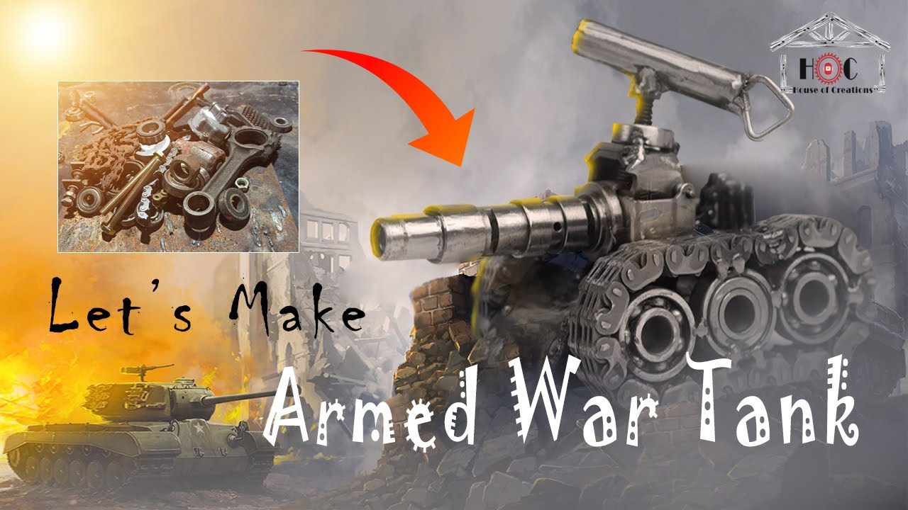 Armed War Tank Recycled Scrap Metal - YouTube
