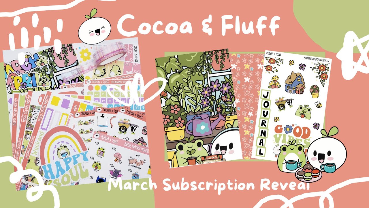 Planner Sticker Subscription Reveal/ March 2024/ Cocoa & Fluff - YouTube