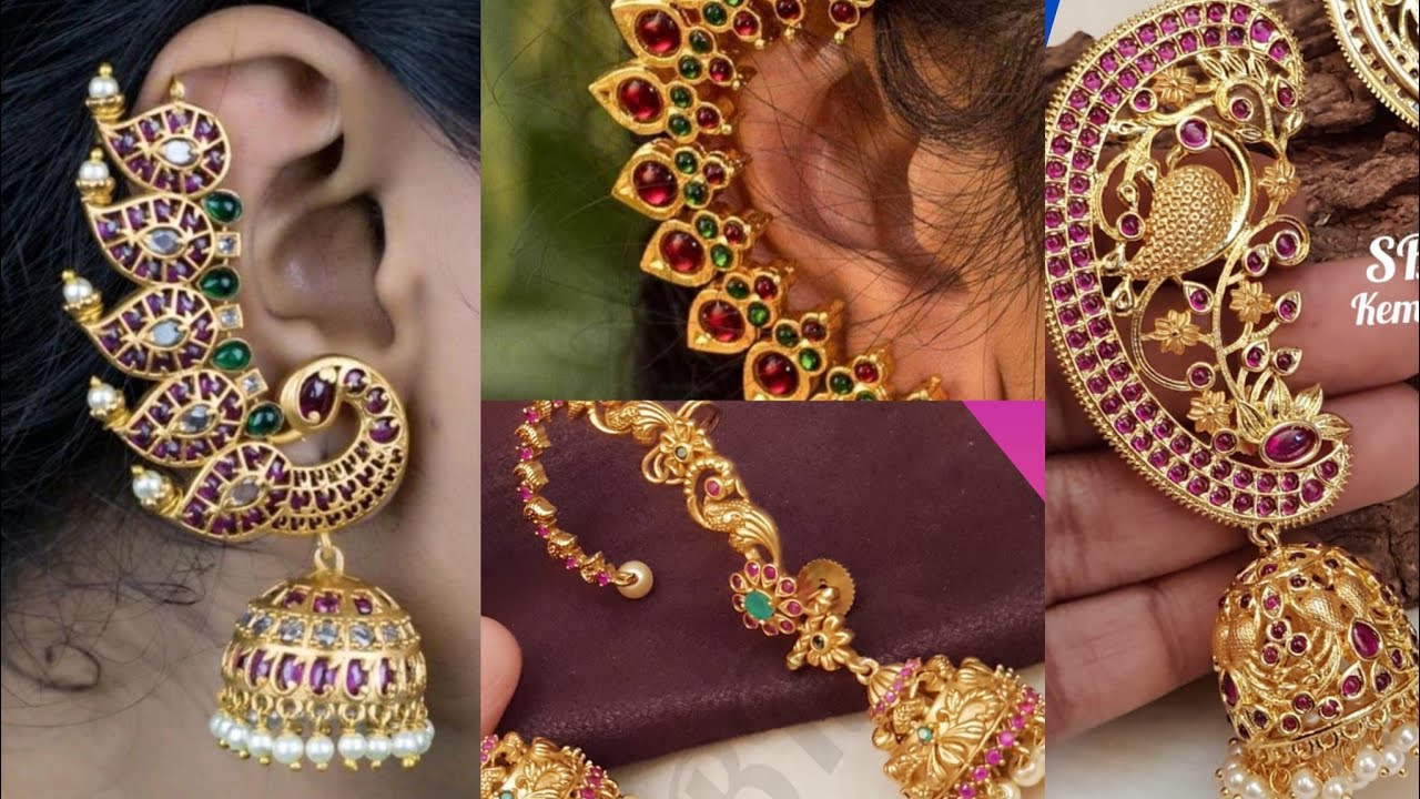 Ear Cuff Earrings Latest Collection || Traditional Ear Cuff Models ...