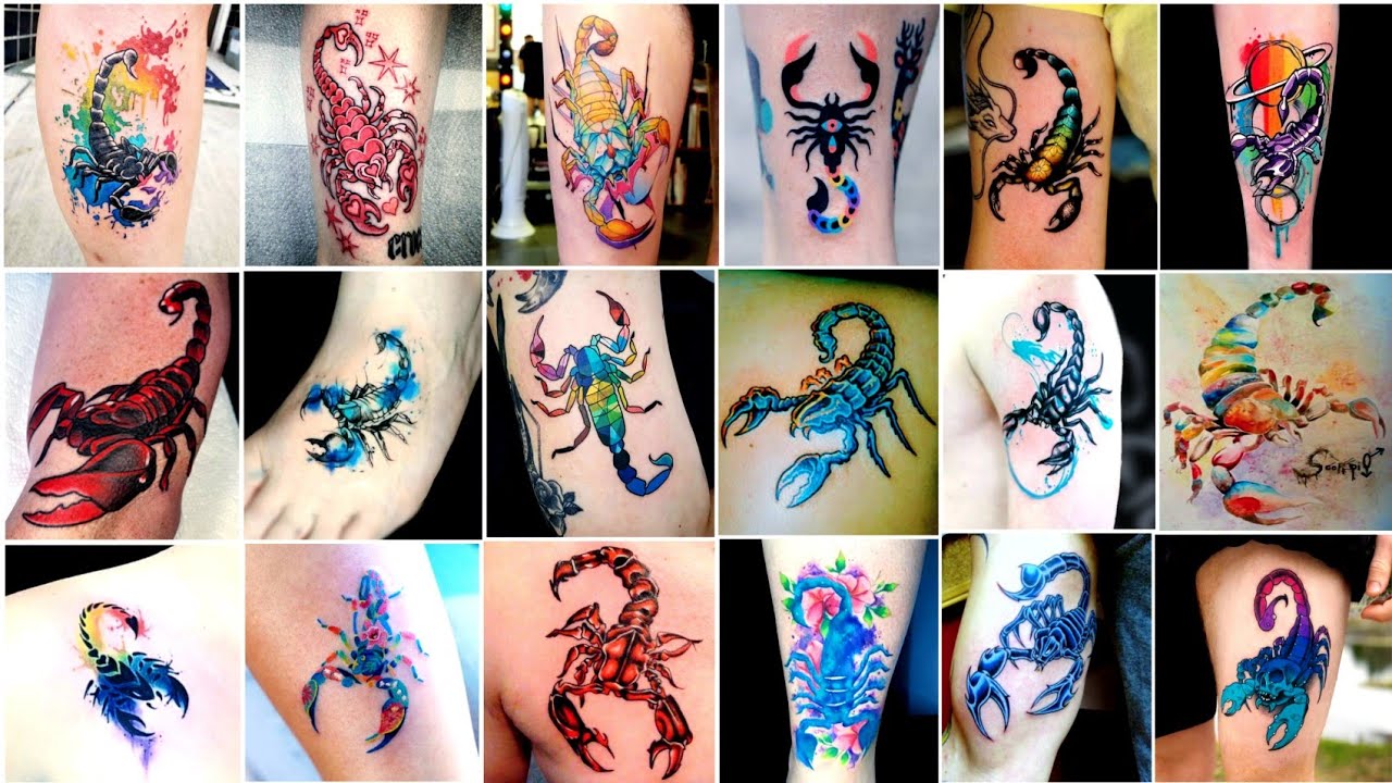 color tattoo | Scorpion tattoo 3D design - YouTube