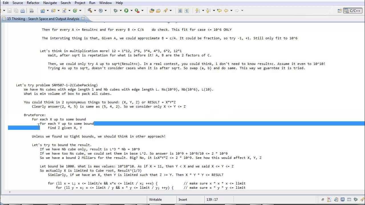 ICPC - Thinking Techniques - Search Space and Output Analysis - YouTube