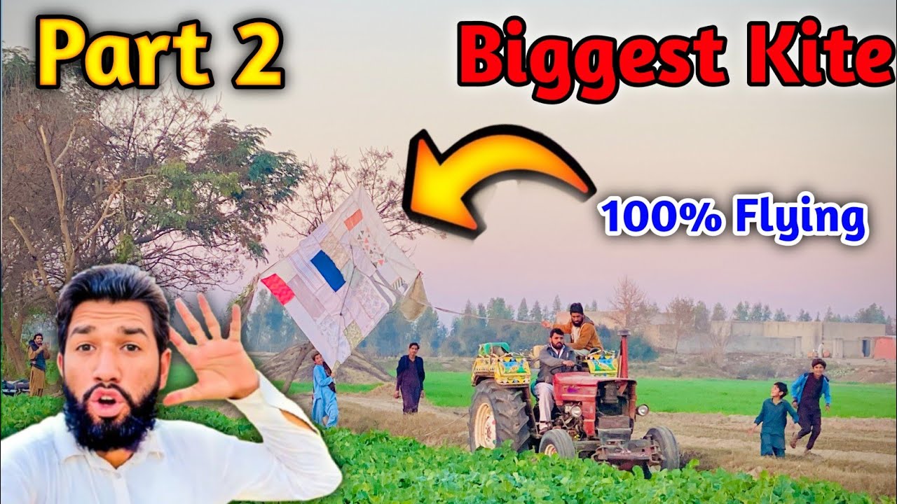 World's Biggest Kite 😲 Tractor Aur Bike Se Udaane Ka Anokha Experiment ...