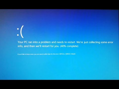 Your pc ran into a problem and need to start. Blue screen solved ...