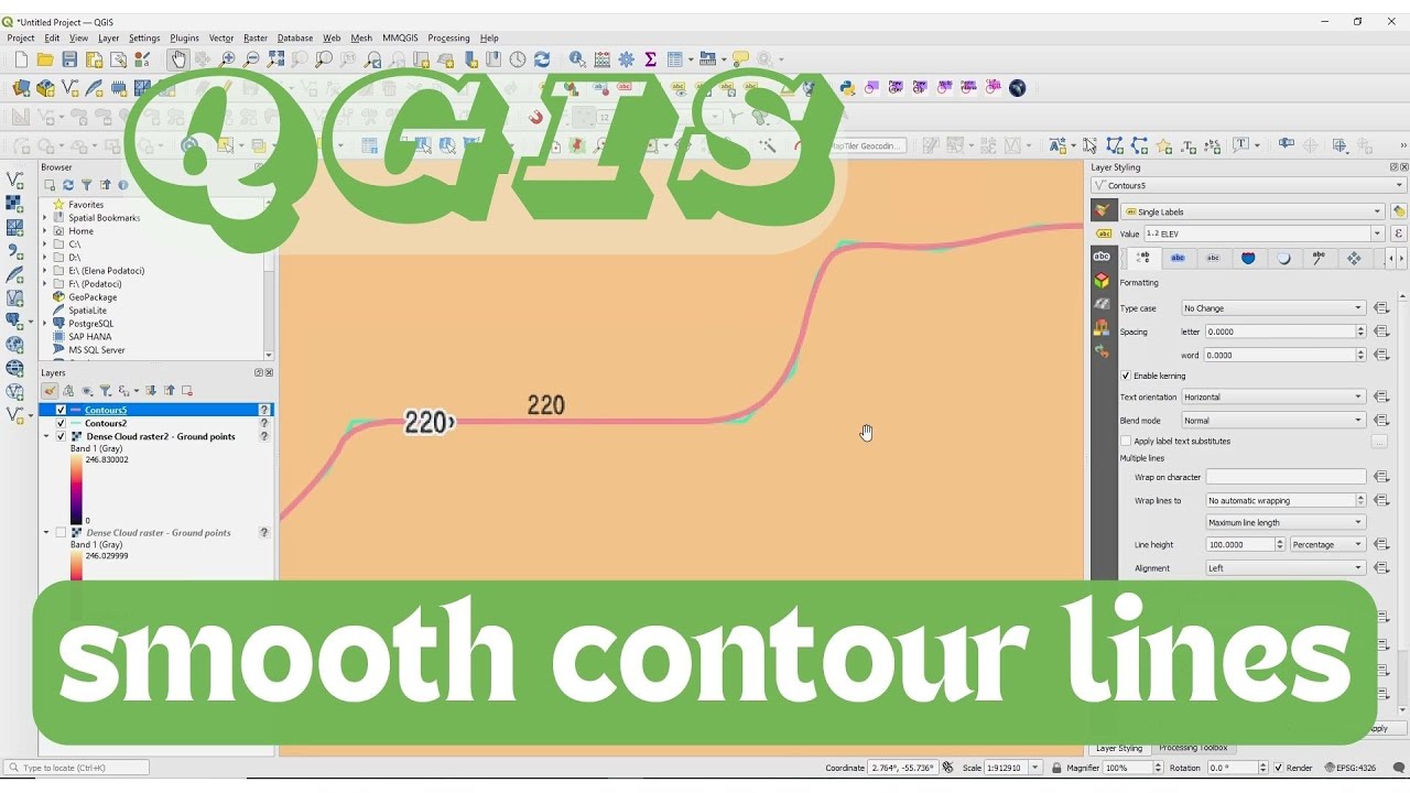 QGIS: Smooth Contour Lines | Styling Contour Lines - YouTube