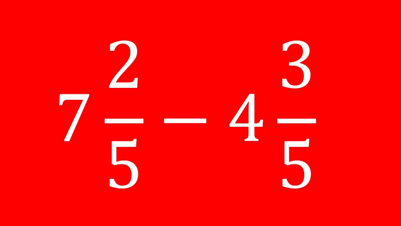 How To Subtract Mixed Fractions With Like Denominators YouTube How To Subtract Mixed Fractions With Like Denominators YouTube
