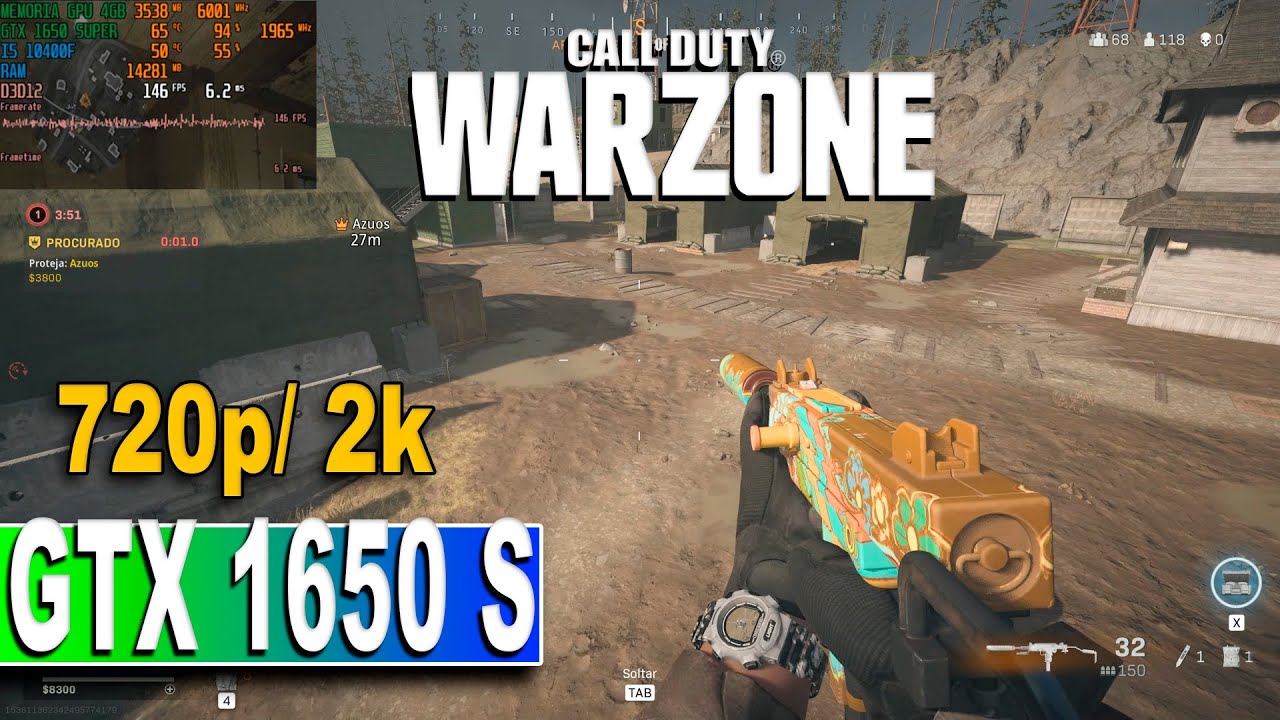 Call of Duty: Warzone S4 ☢ GTX 1650 SUPER EM 720P VS 2160P NO i5 10400F ...
