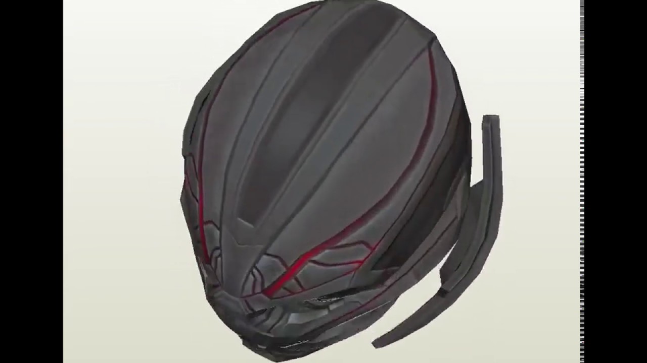 paper Avengers - Ultron Prime Helmet Papercraft Pepakura Model - YouTube