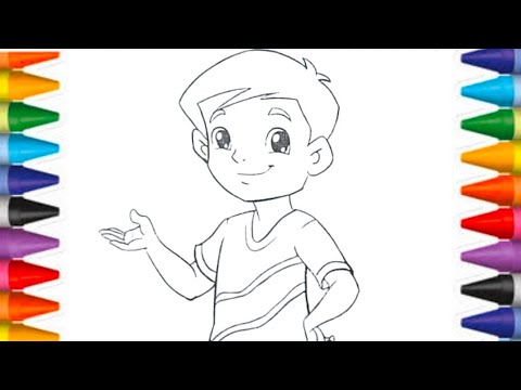 Handsome Boy drawing,Boy drawing and colouring pages, Easy drawing for ...