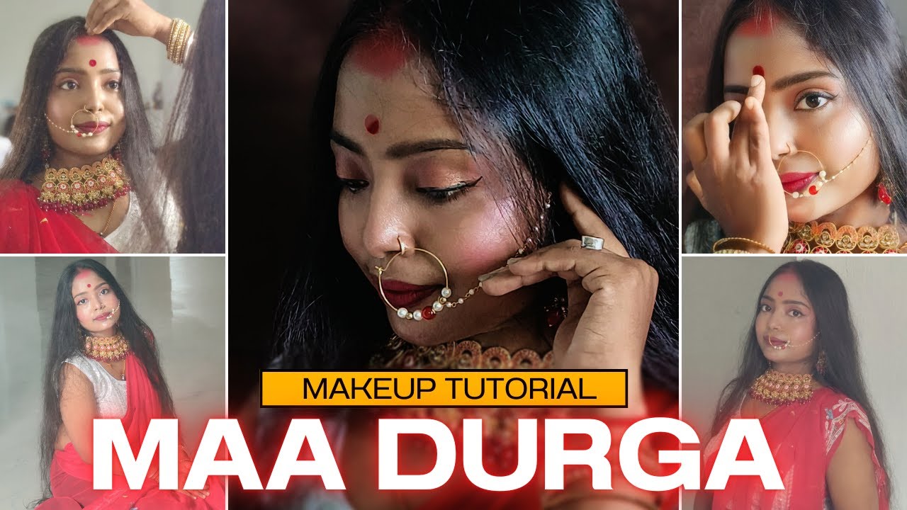 MAA DURGA MAKEOVER | Navratri special makeup tutorial | Divine Glow ...