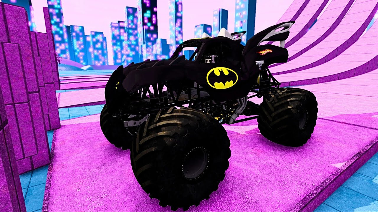 🦇 BATMAN Monster Jam Truck Takes on Wild Roller Coaster Ride! 🎢 - YouTube