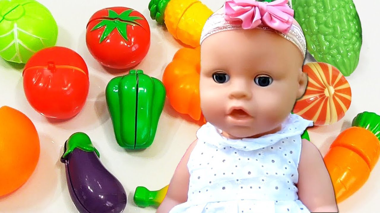 Learn Vegetable Names & Colors with Toy Velcro Vegetables/ Baby play ...