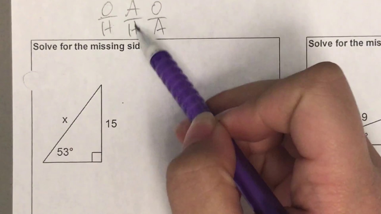 Using Sin, Cos, and Tan to Solve for Missing Sides in a Right Triangle ...