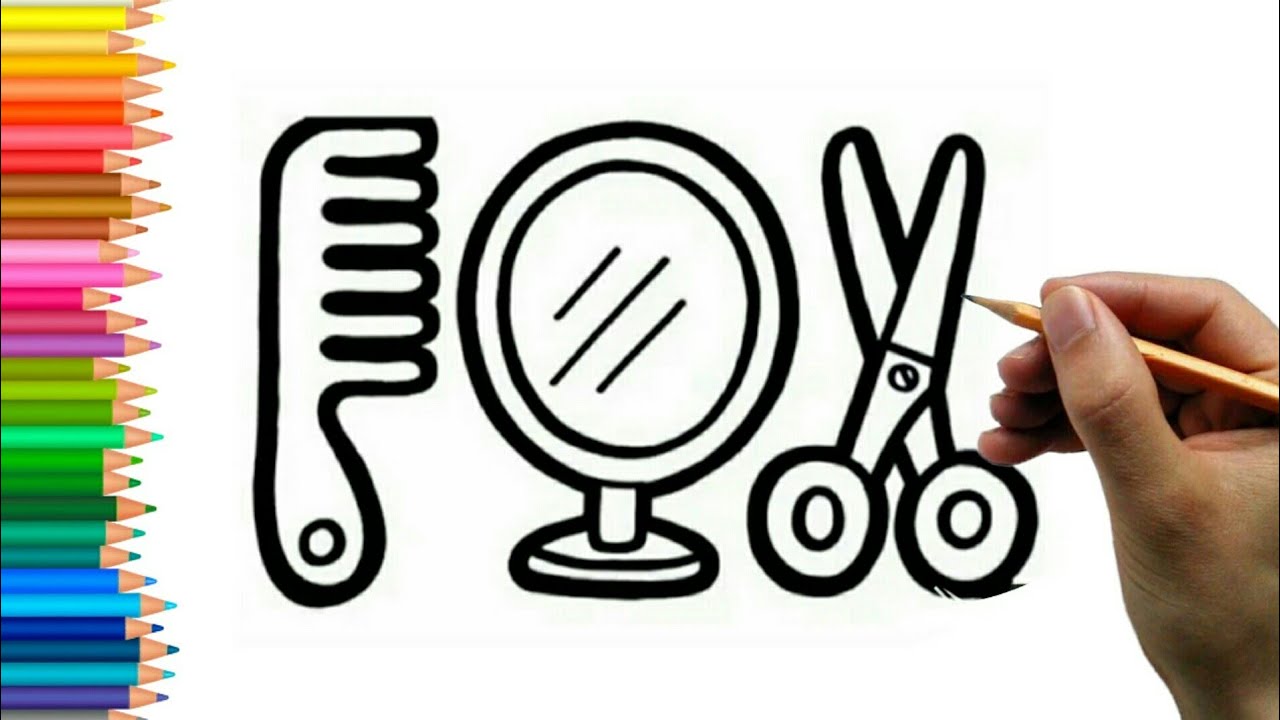 How to draw Salon tools for kids - YouTube