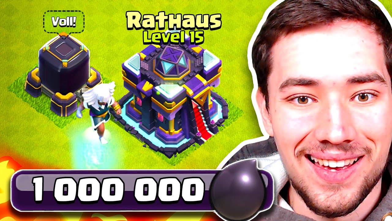 1 MILLION DUNKLES ELIXIER für RATHAUS 15 AUSGEBEN! 😨 Clash of Clans ...
