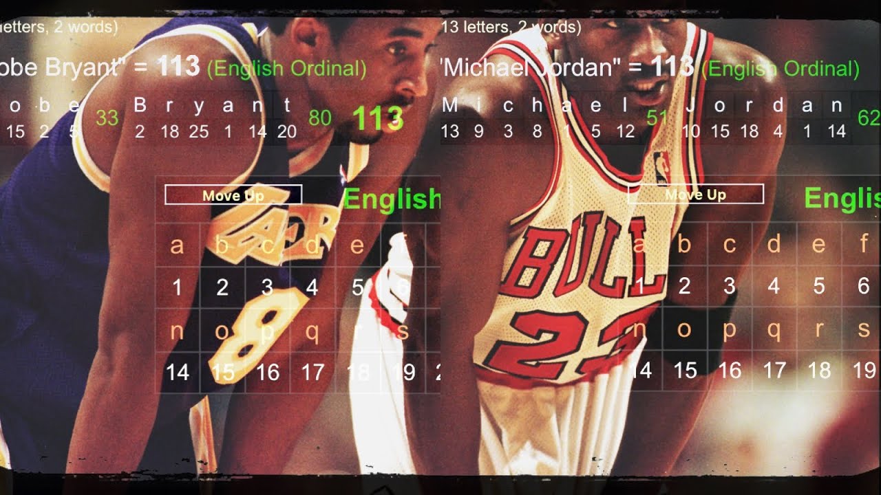 Michael Jordan and Kobe Bryant 113 Gematria Connection # ...