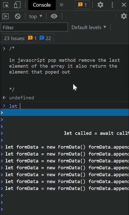 Pop Method in JavaScript #shorts #short - YouTube