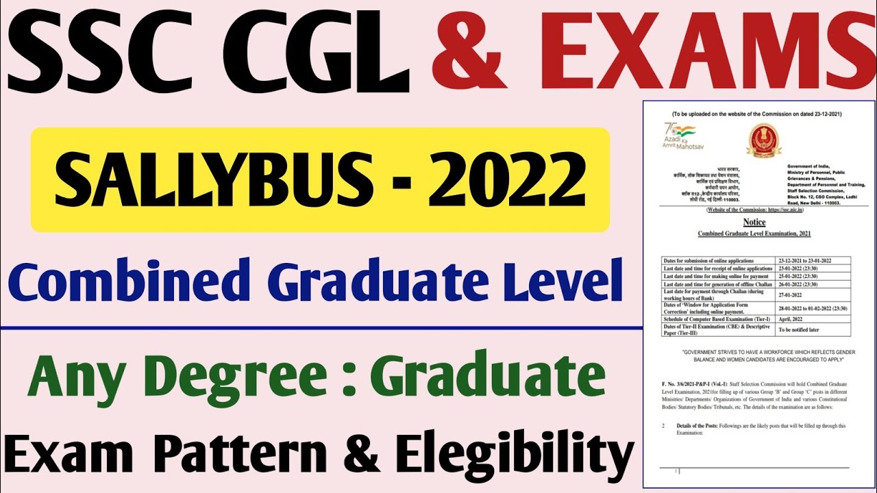 SSC CGL Exam Syllabus 2022 | SSC CGL Syllabus 2022 | SSC CGL Exam ...