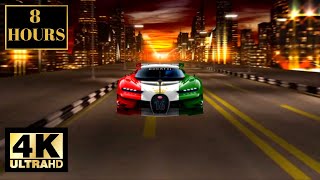 Driving Luxury Car Bugatti City Lights Wallpaper Screensaver Background 4K 8 HOURS With Music