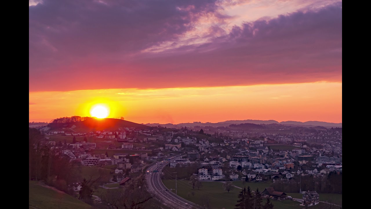 Sunset over Richterswil - YouTube