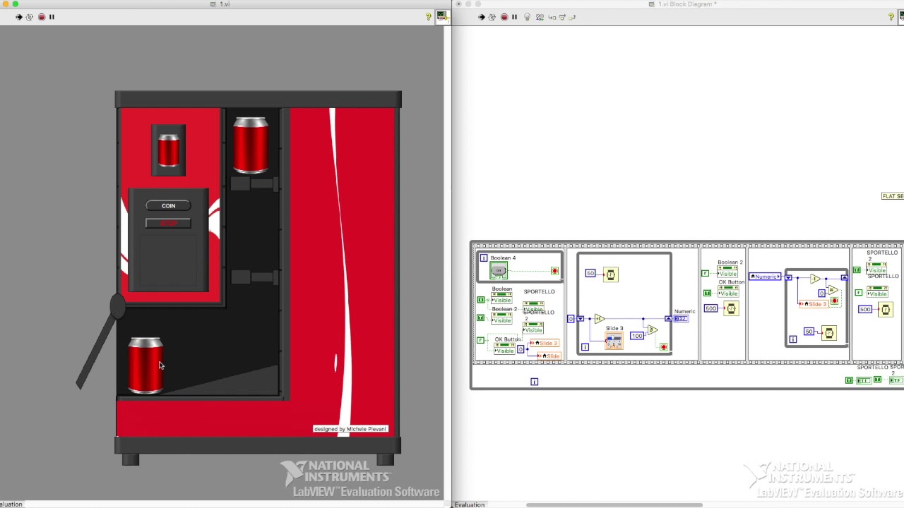 LabVIEW - Distributore di bibite (Flat Sequence) - YouTube