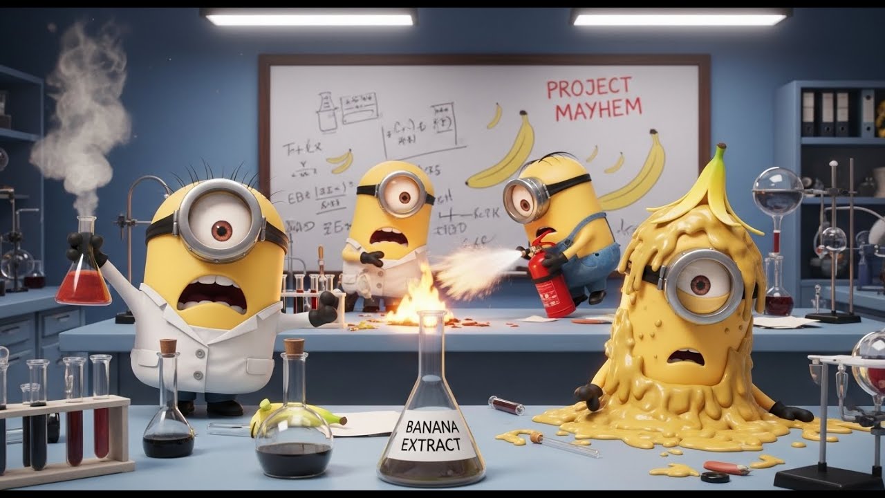 MINIONS WORKING AS SCIENTISTS 🔬🍌 | Funny Animation Short | Banana Lab ...