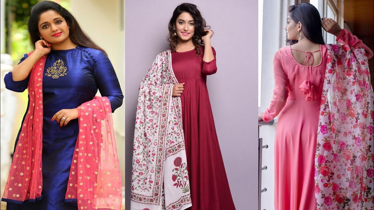 Simple Plain Suit With Heavy Dupatta, Top Plain Suit with contrast ...