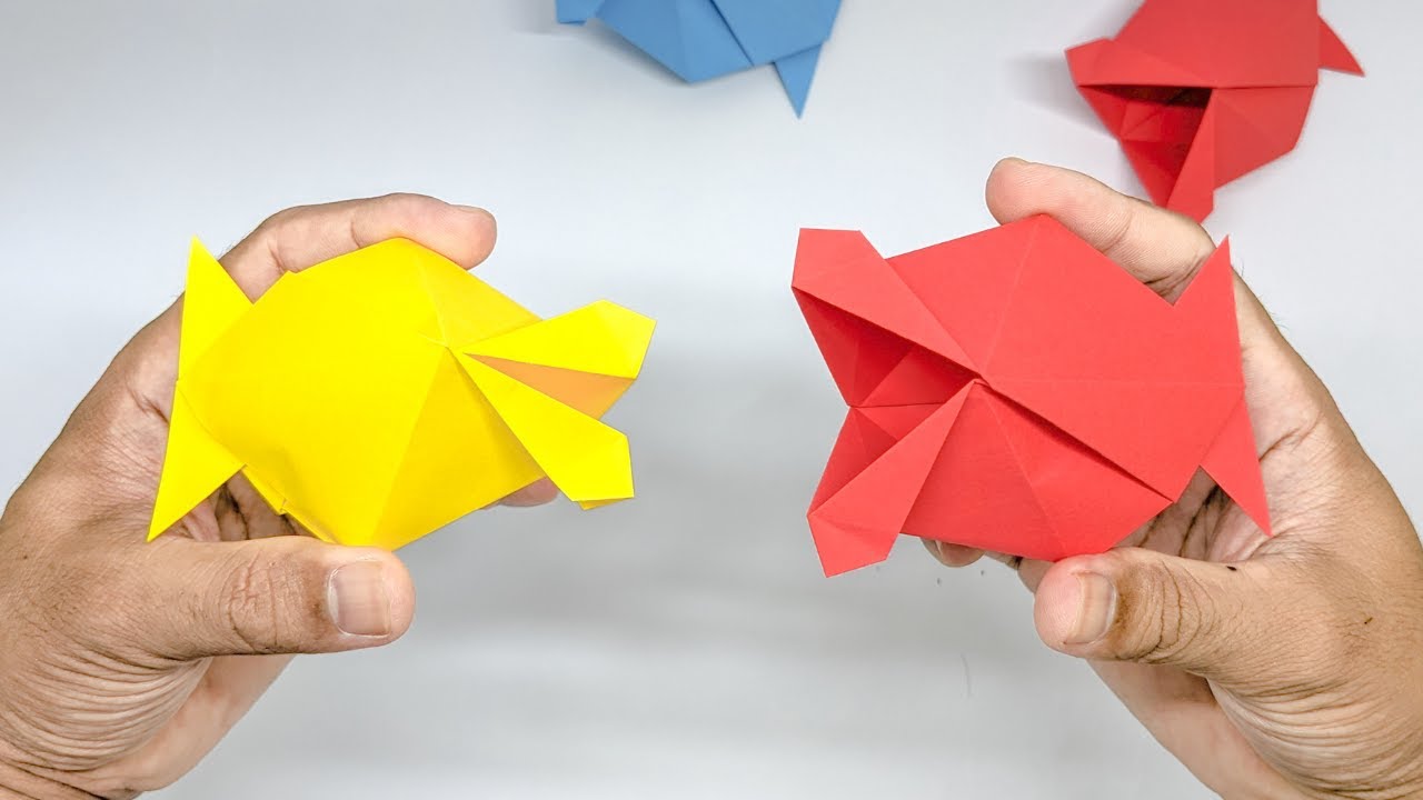 Easy Origami Paper 3D Fish - YouTube