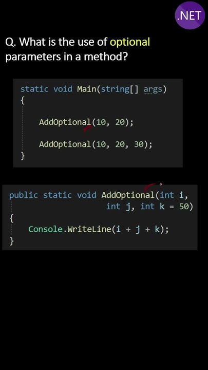 What is the use of optional parameters in a method ? - YouTube