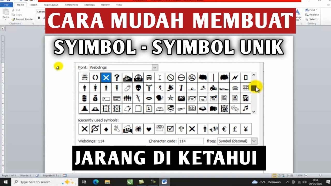 Cara Simple Membuat Symbol Unik di Microsoft Word - YouTube