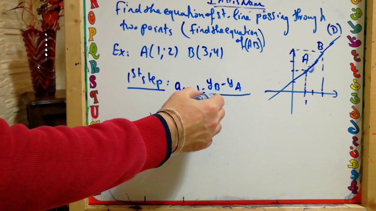 Equation of straight line through two points part 2 - YouTube