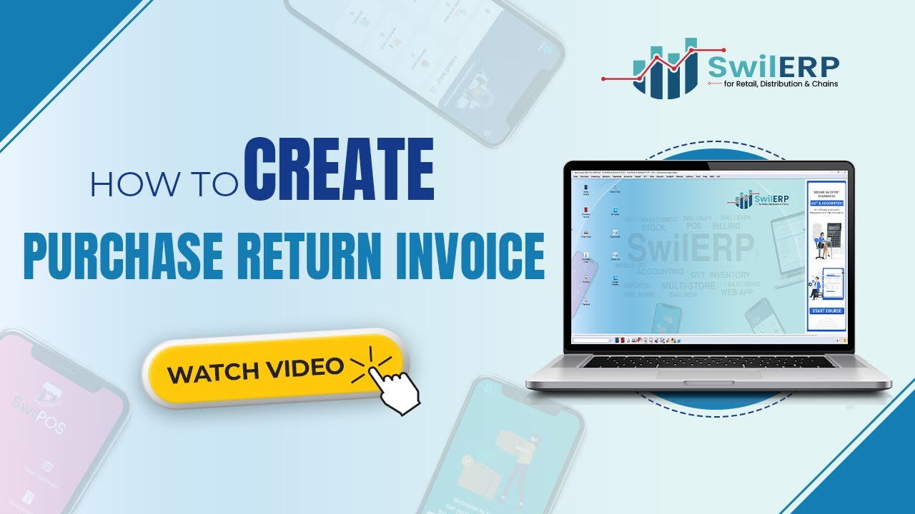How to Create Purchase Return Invoice in SwilERP || #billingsoftware # ...