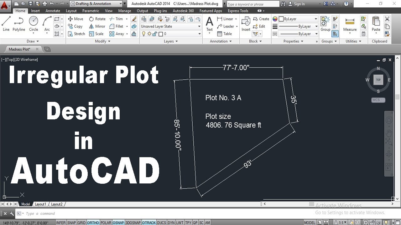 Irregular Plot In Autocad How To Plot Irregular Area In Autocad
