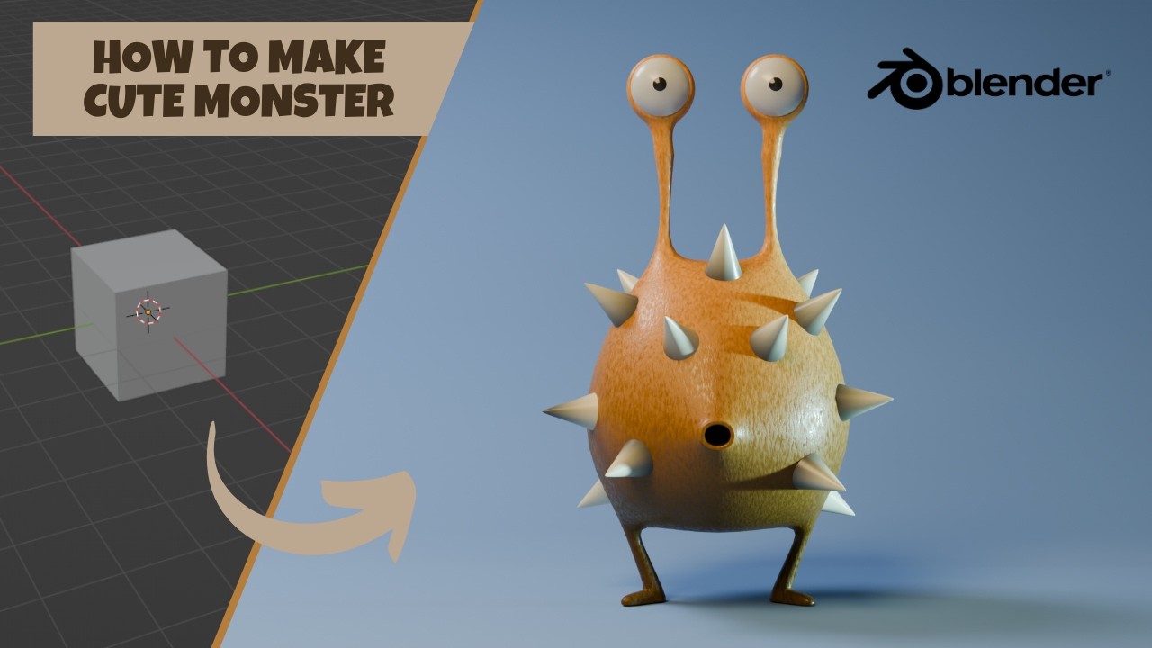 Stylized 3D Cute Monster in Blender | Full Modeling & Shading Timelapse ...