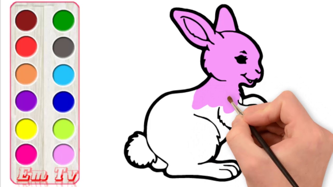 How to Draw a Cute Easter Bunny Easy EMTV - YouTube