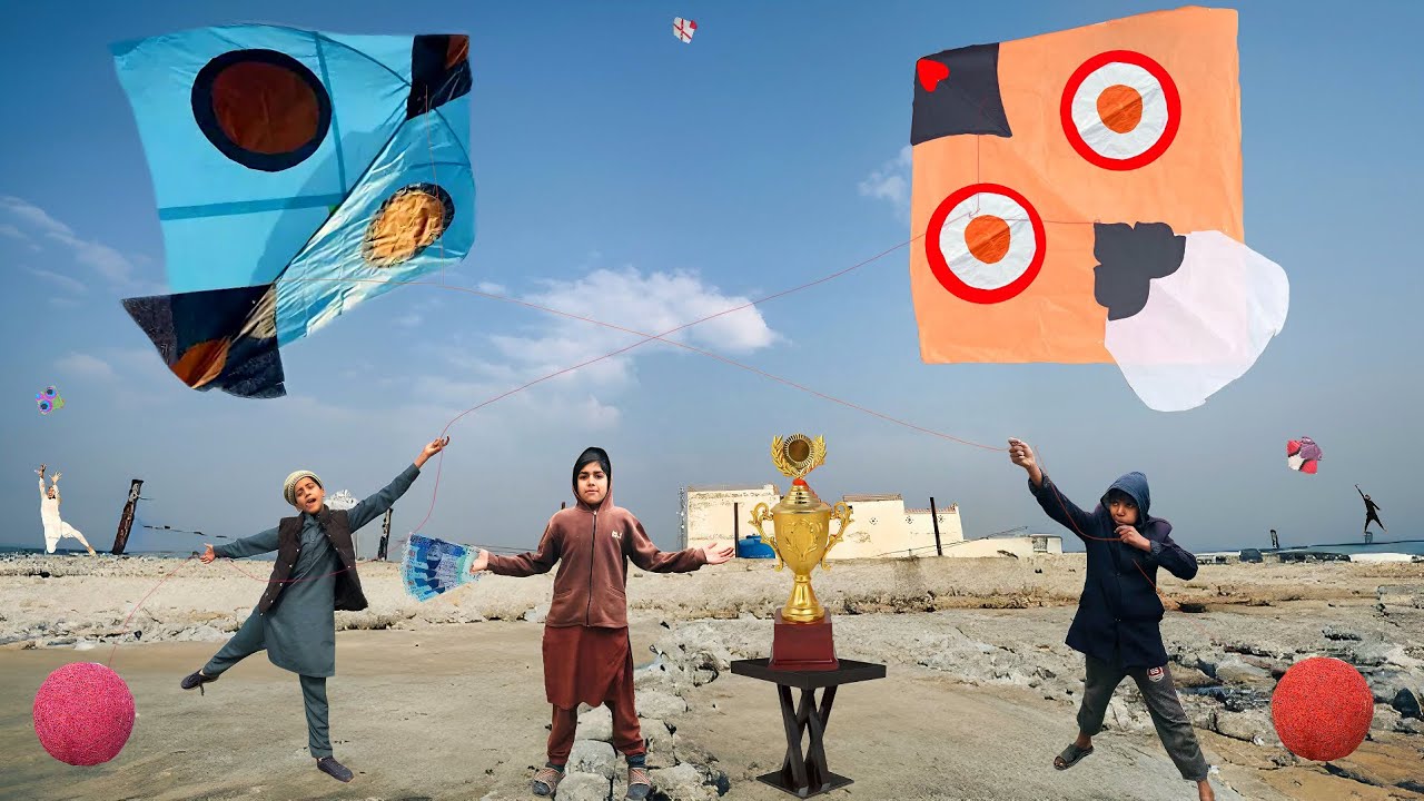 Big Kite Video with Kite flying challenge Vs win price 5000 Rs - YouTube