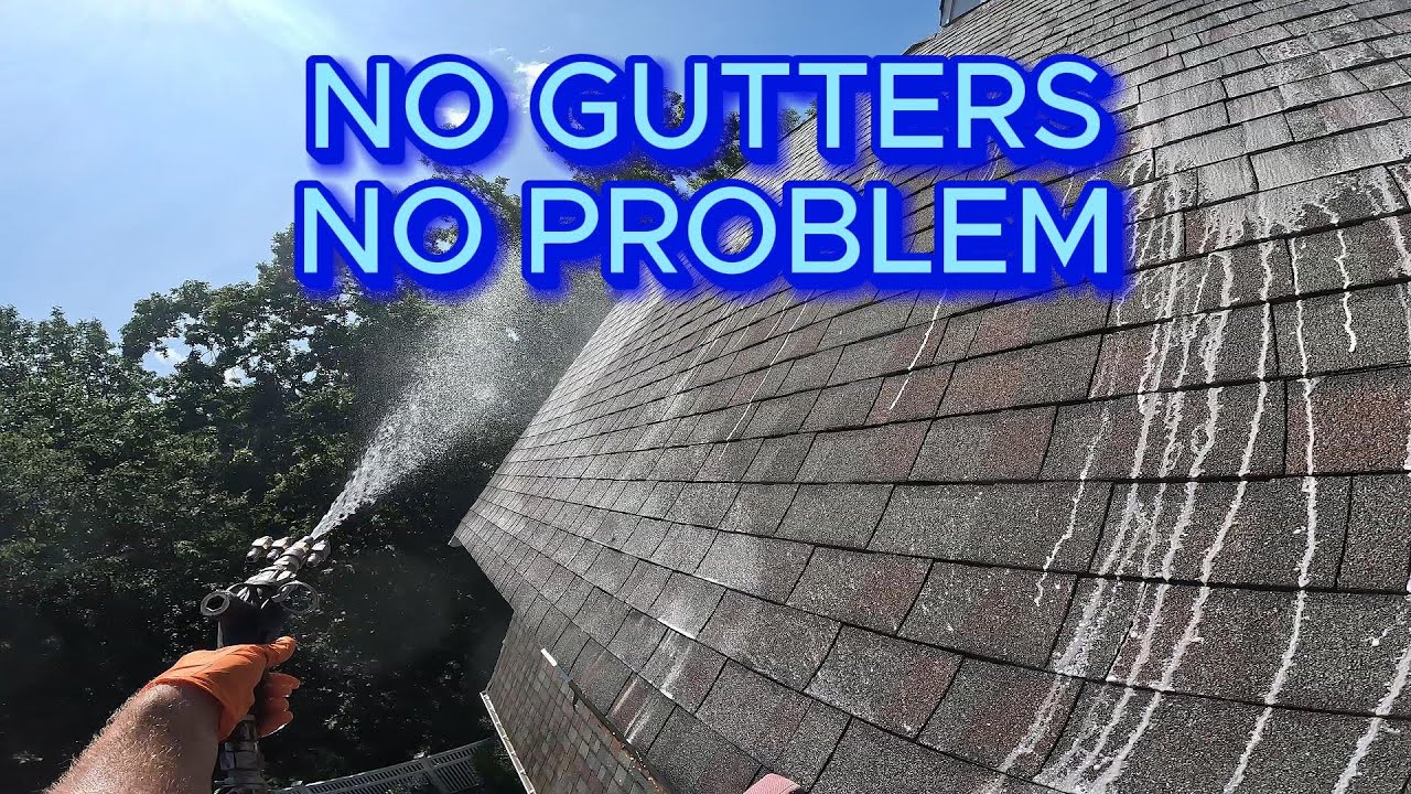 NO GUTTERS NO PROBLEM (Roof Cleaning House Wash Composite Deck Job ...